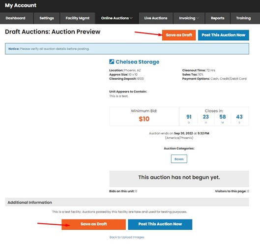 How-To Use the “Save as Draft” Feature – StorageTreasures Help Center