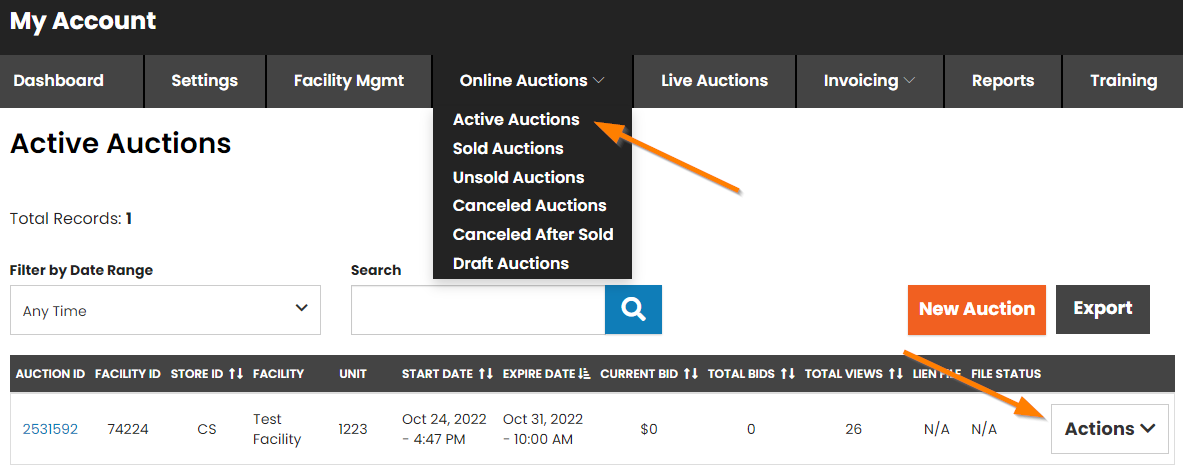 How-To Cancel an Auction – StorageTreasures Help Center